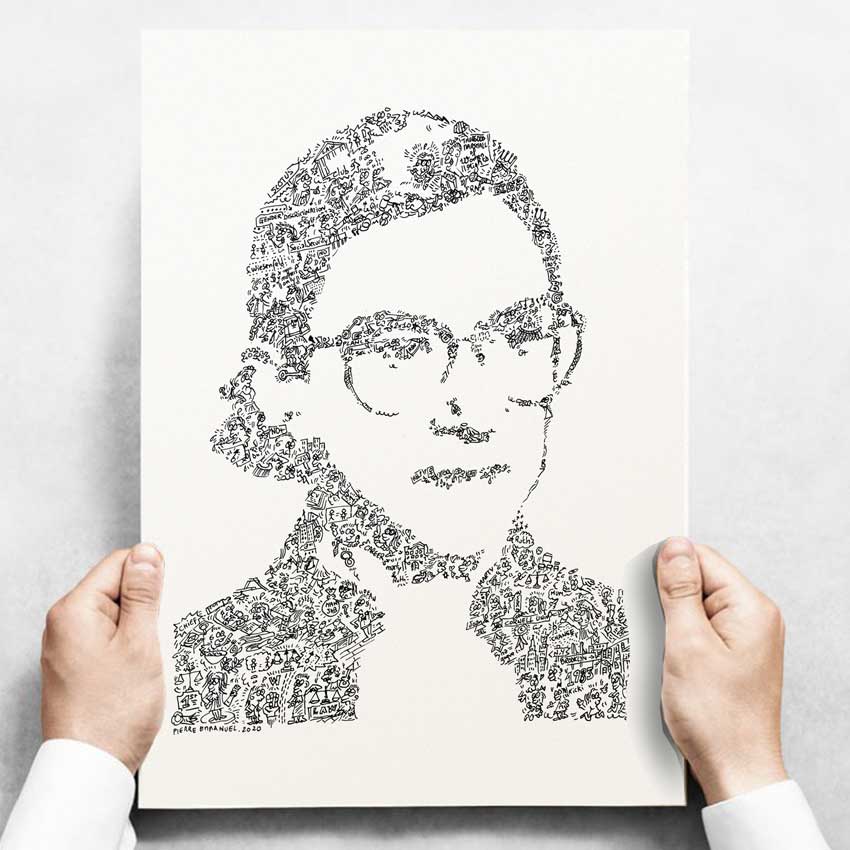 RBG biography : A - Draw My Life - Ruth Bader Ginsburg portrait ...