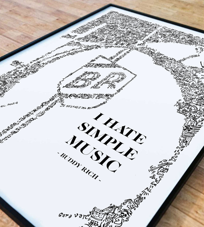 Buddy Rich quote poster - I hate simple music – drawinside