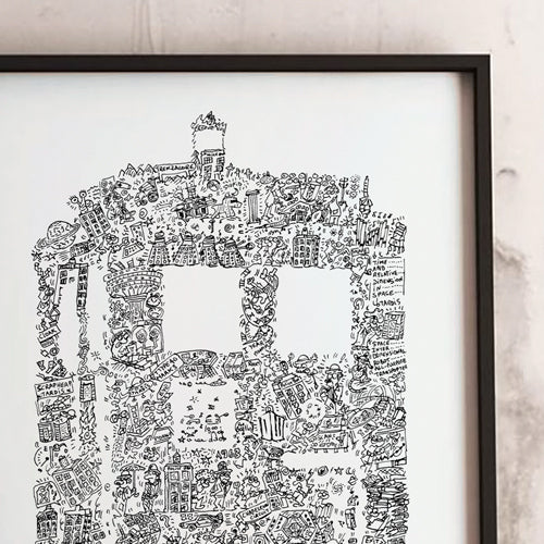 Tardis time machine doodle art print - Dr Who wooden box poster ...