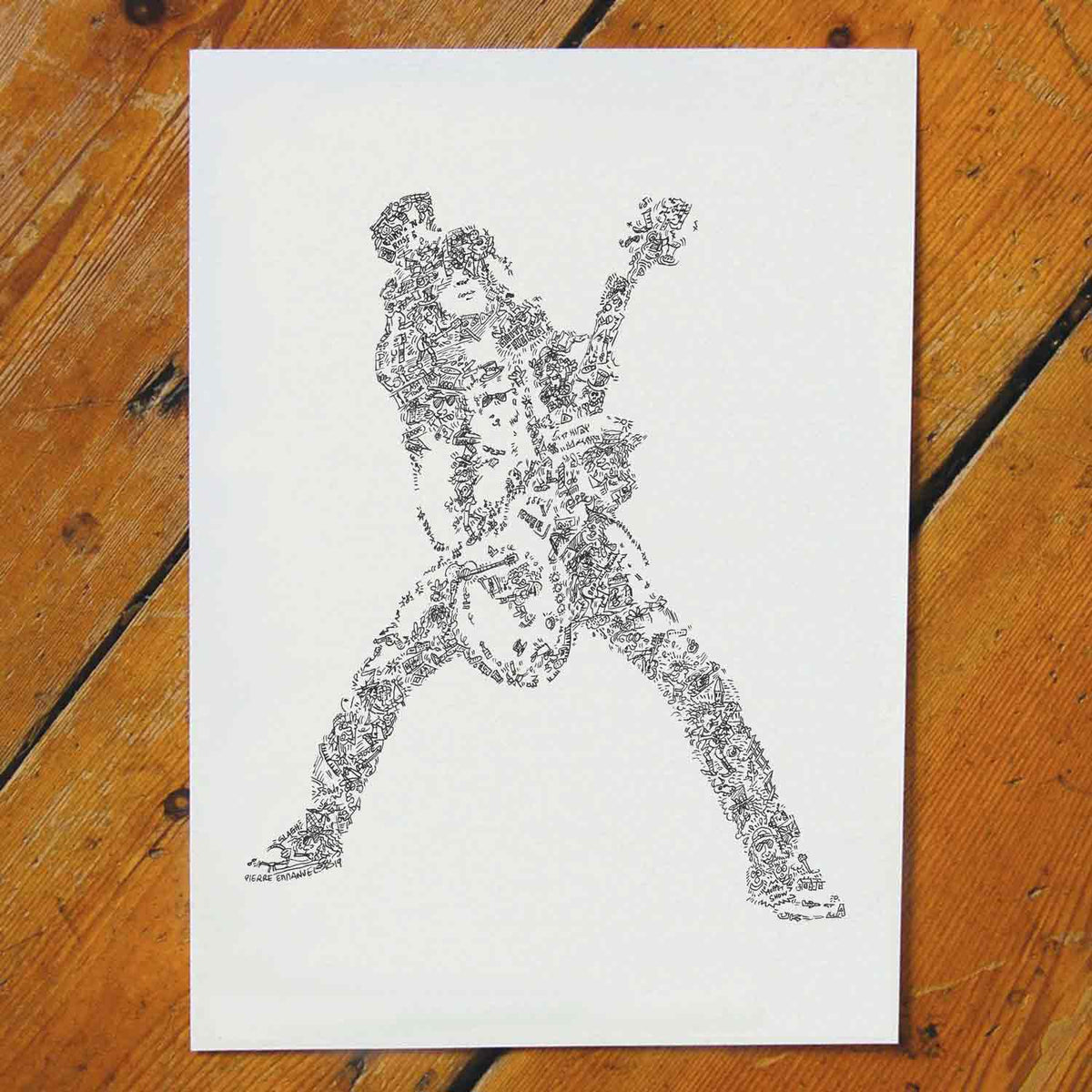 Slash doodle drawing print - Gun's N Roses art poster – drawinside