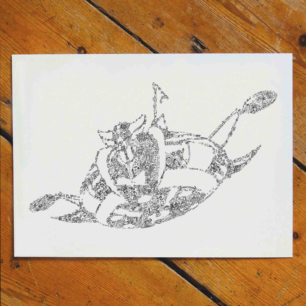 Grendizer doodle ink drawing - Goldorak portrait poster – drawinside