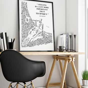 John Bonham quote illustrated about Feeling and technique – drawinside