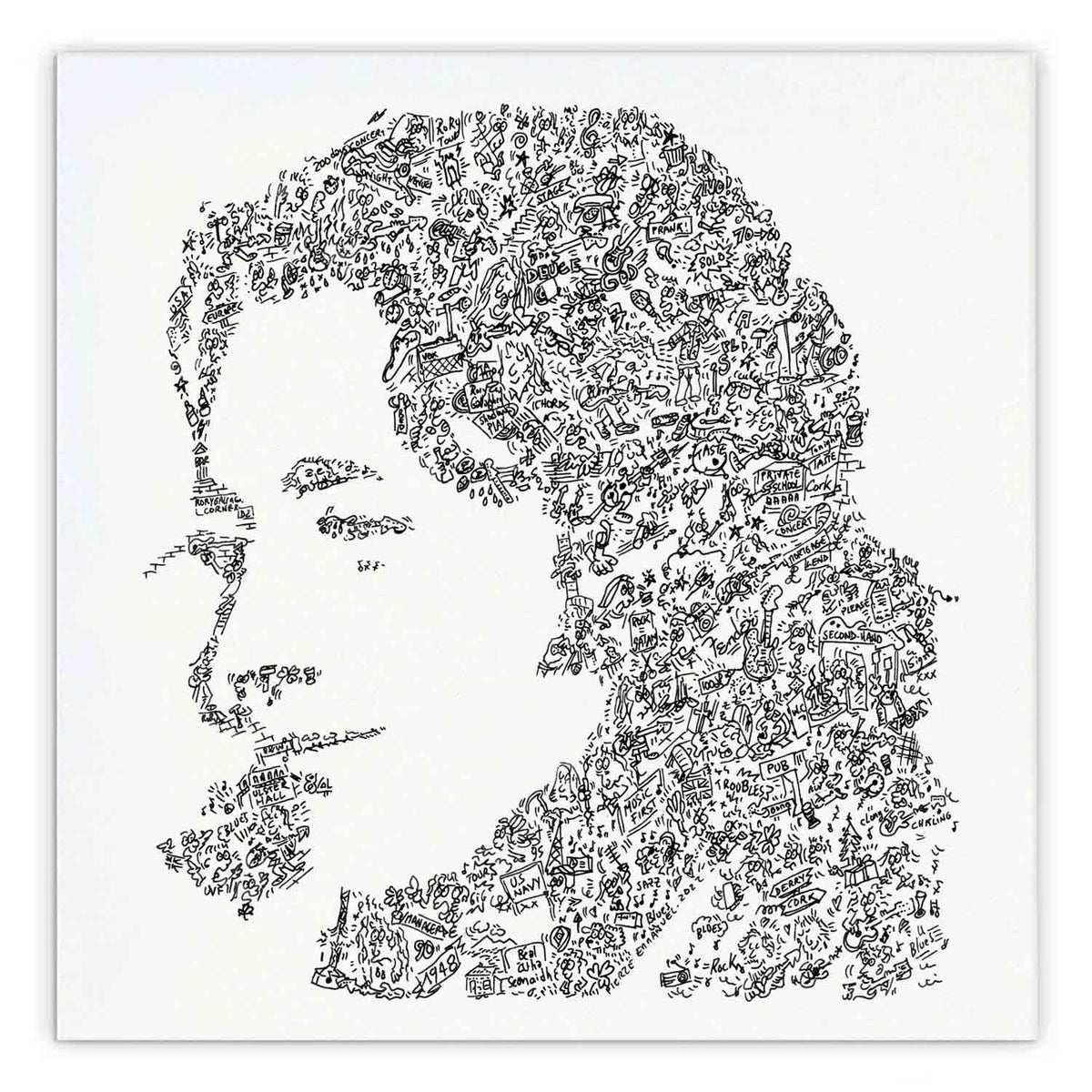 Rory Gallagher biography portrait Art drawing – drawinside