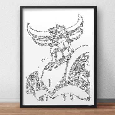 Grendizer draw my life drawing - Goldrake art poster – drawinside