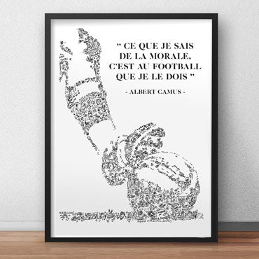 albert Camus quote - football art print illustration – drawinside