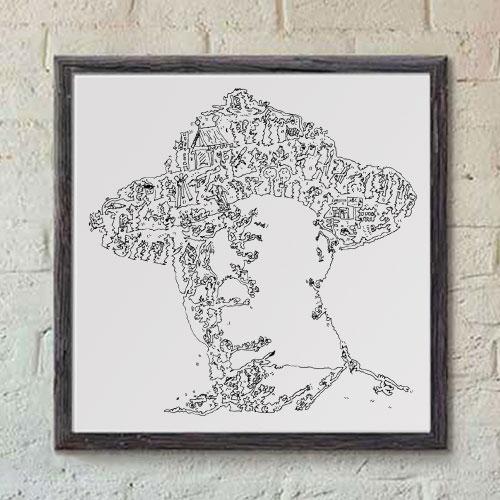 Robert Baden Powell print, doodle poster – drawinside