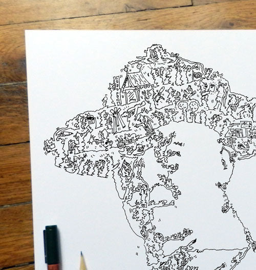 Robert Baden Powell print, doodle poster – drawinside