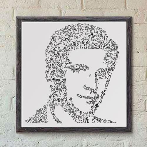 Templeton Peck poster - Faceman ink drawing – drawinside