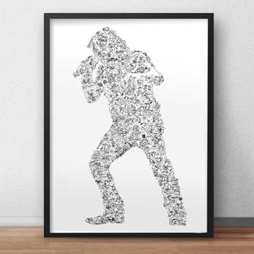 ACDC singer poster black and white brian johnson – drawinside