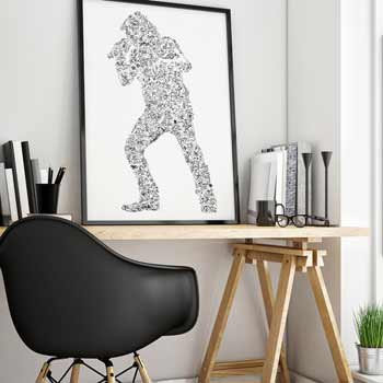 ACDC singer poster black and white brian johnson – drawinside