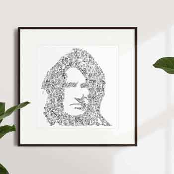 Joe Perry poster with drawings inside - Aerosmith – drawinside