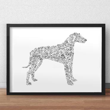 rhodesian ridgeback dog breed print made of doodles and breed ...