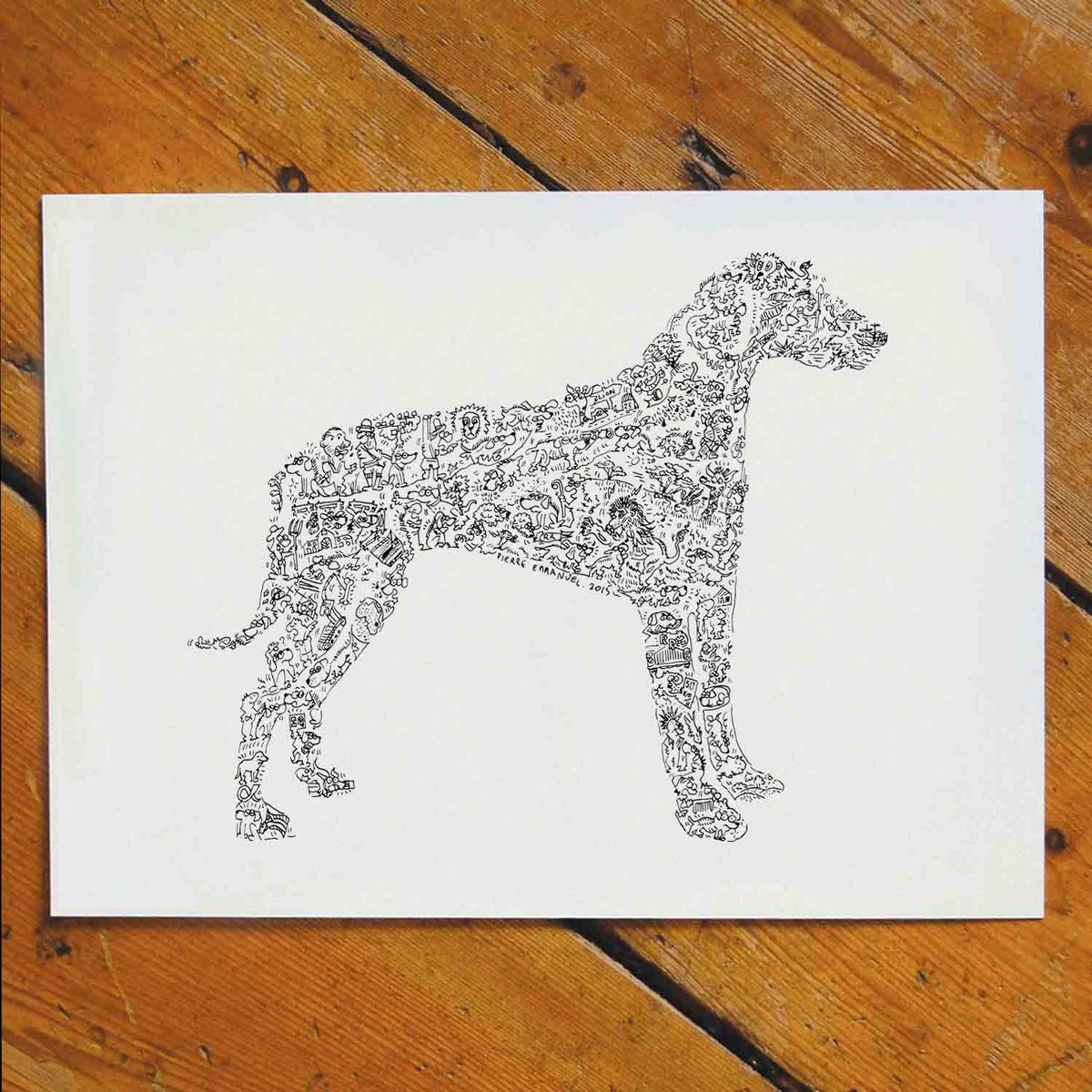 rhodesian ridgeback dog breed print made of doodles and breed ...