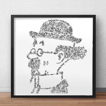 Cuthbert Calculus ink drawing plenty of doodles and details – drawinside