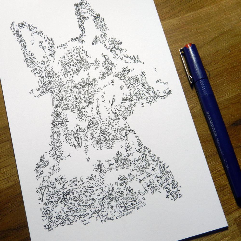 pet portrait commissions | ink drawing of a dog portrait biography ...